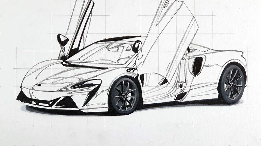 How to Draw a McLaren Artura - Easy Step-by-Step Tutorial